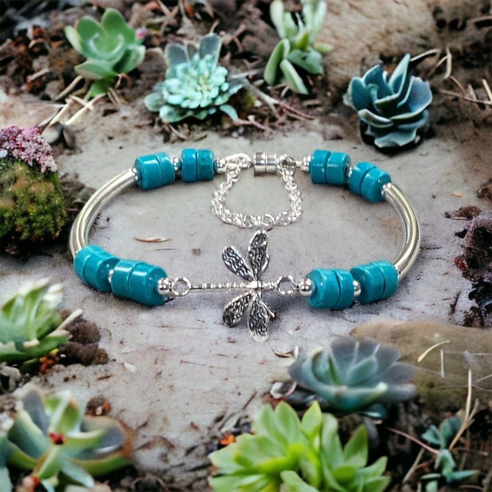 Bracelet Kit - Blue Dragonfly Bangle Bracelet Kit – Too Cute Beads